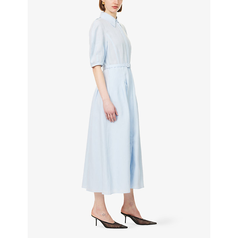 GABRIELA HEARST Maude Belted Linen Shirt Dress